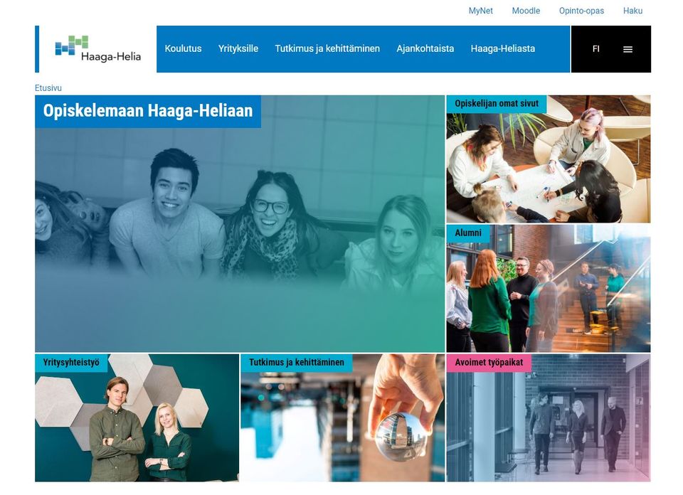 Haaga-Helia ammattikorkeakoulu uudisti verkkosivustonsa | Haaga-Helia ammattikorkeakoulu