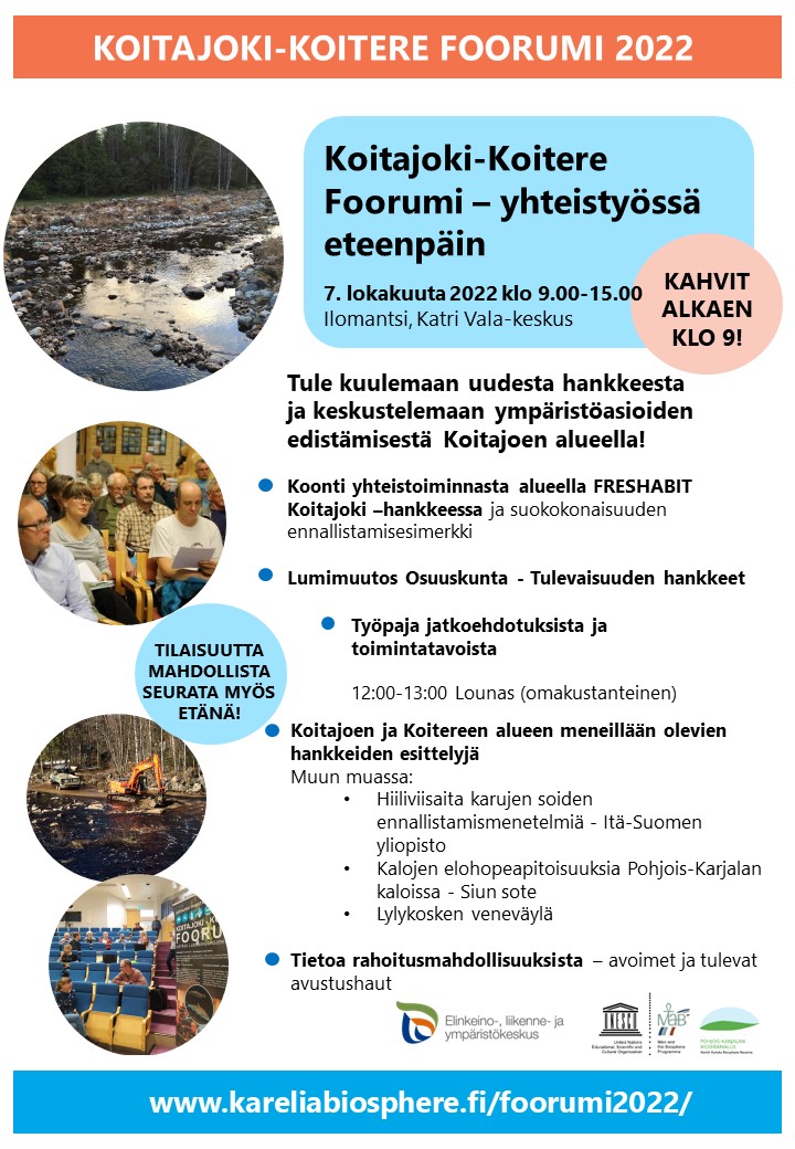 Koitajoki–Koitere foorumi kutsuu keskustelemaan 7.10 ...