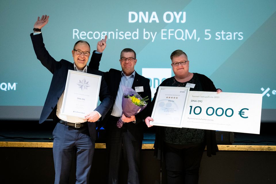 Arvostetun Suomen laatupalkinnon sai tänä vuonna DNA Oyj | Excellence ...