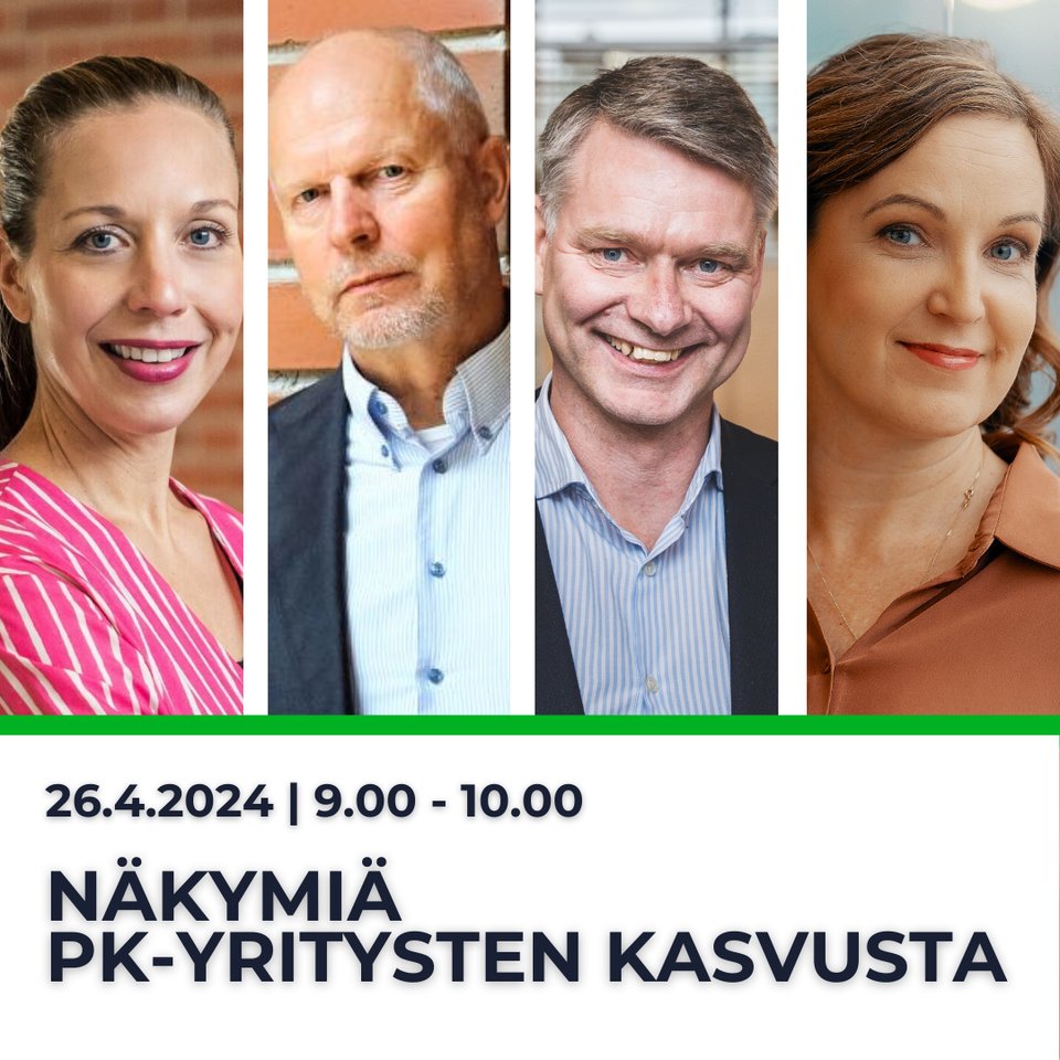 Muistutuskutsu | Näkymiä pk-yritysten kasvusta perjantaina 26.4. kello 9 | Kasvu Open